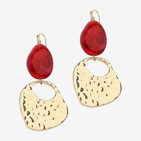 Click here for Mixit Hammered Womens Drop Earrings  One Size  Red prices