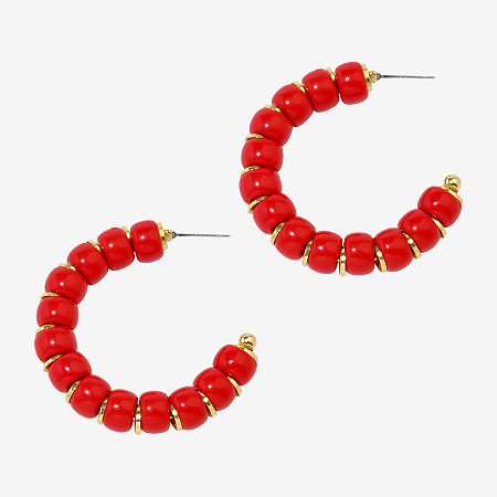 Click here for Mixit Womens 2 Inch Hoop Earrings  One Size  Red prices