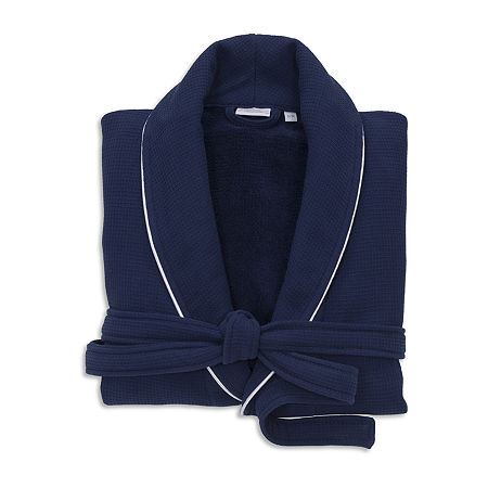 Click here for Linum Home Waffle Terry Bath Robe with Satin Piped... prices