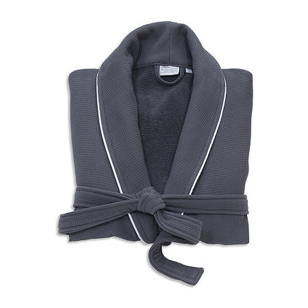 Click here for Linum Home Waffle Terry Bath Robe with Satin Piped... prices