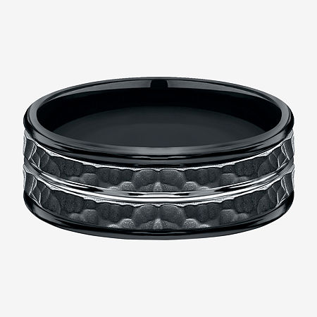 Click here for Mens Black Cobalt Hammered Center 8mm Wedding Band... prices
