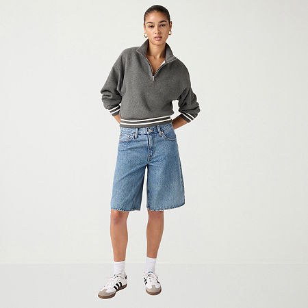 Click here for Levis Womens Mid Rise Baggy Shorts - Twisted Stone prices