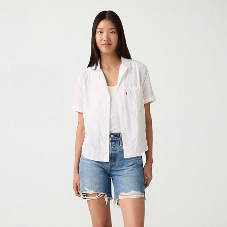 Click here for Levis Womens Printed Short-Sleeve Camp Shirt - Ilo... prices
