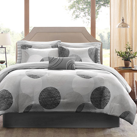 Madison Park Essentials Knowles 9-Pc.Comforter Set  King - Grey
