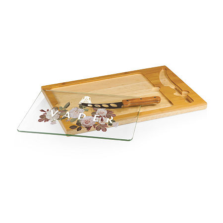 Disney Star Wars Darth Vader Icon Wood Serving Tray with Knife - Brown