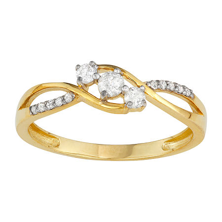 Click here for Womens 1/5 CT. Natural White Diamond 10K Gold 3-St... prices