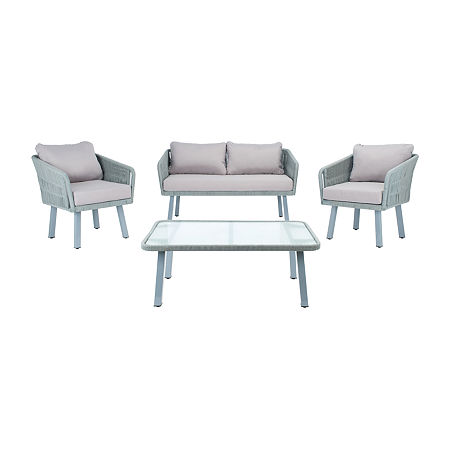 Click here for Kerson 4PC Rope Living Set - Grey prices