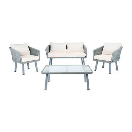 Click here for Kerson 4PC Rope Living Set - Grey/beige prices