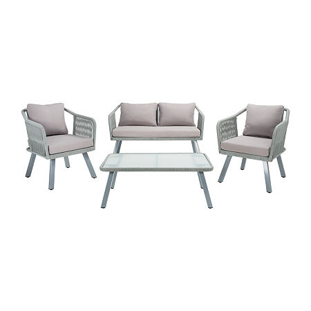 Click here for Torsla 4PC Rope Living Set - Grey prices