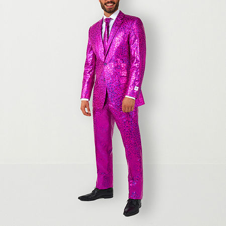 Click here for OppoSuits Big & Tall Shiny Party Suit - Peppy Pink... prices