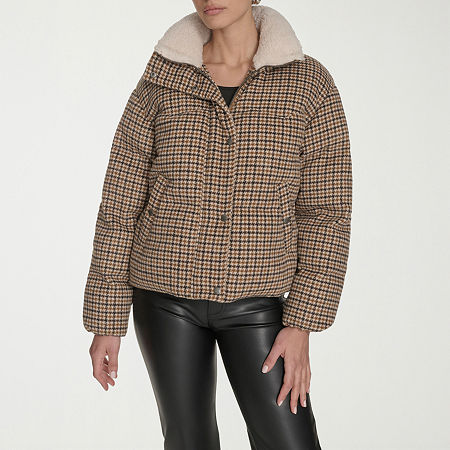 Levis Womens Denim Midweight Puffer Jacket  Medium  Brown