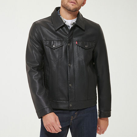 Click here for Levis Mens Midweight Faux Leather Trucker Jacket... prices