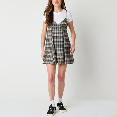 Click here for Arizona 2fer Womens Juniors Short Sleeve Plaid Shi... prices