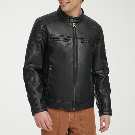 Levis Mens Faux Leather Midweight Jacket  X-large  Black