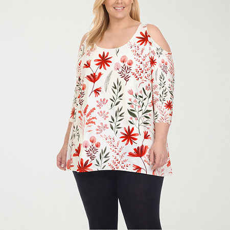 Click here for White Mark Plus Size Printed Relaxed-Fit Tunic Top... prices