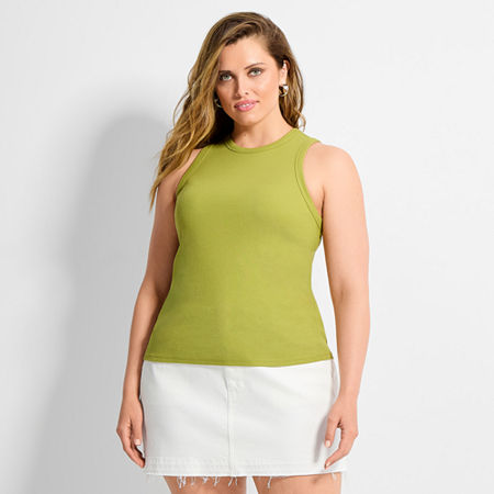 Click here for Ashley Graham Womens Plus High Neck Rib Tank  4x... prices