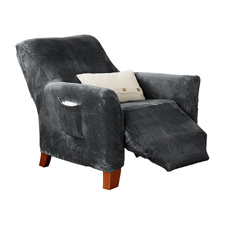 Click here for Linery Stretch Velvet-Plush Recliner Slipcover  On... prices
