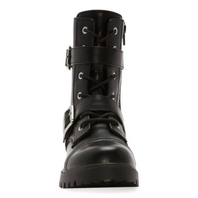 Arizona Jean Co Womens Fleet Block Heel Combat Boots, Color: Black ...