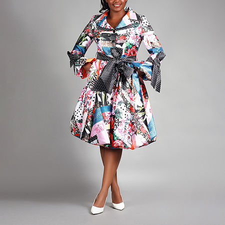 Click here for Giovanna Signature Womens Belted Long Sleeve Flora... prices