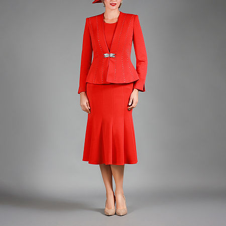 Click here for Giovanna Collection 3-pc. Skirt Suit  8  Red prices