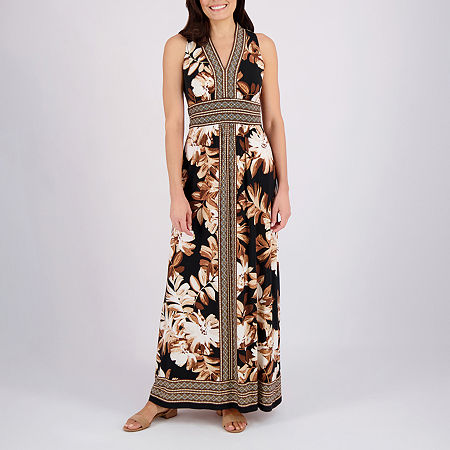 Click here for London Style Womens Sleeveless Leaf Maxi Dress  8... prices