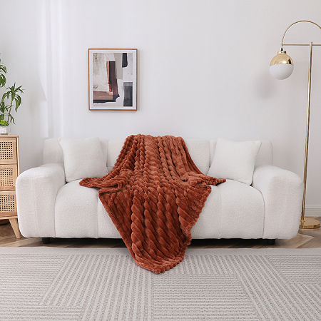 Click here for Blaise Plush Throw  One Size  Orange prices