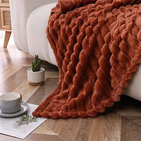 Click here for Blaise Plush Throw  One Size  Orange prices