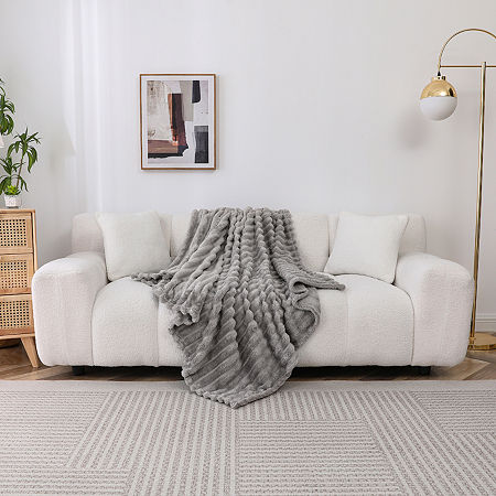 Click here for Blaise Plush Throw  One Size  Silver prices