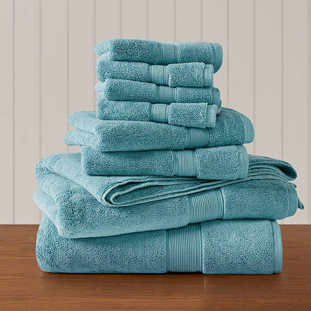 Madison Park Signature Luxury Zero Twist Cotton 8-Pc. Bath Towel Set - Aqua