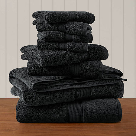 Madison Park Signature Luxury Zero Twist Cotton 8-Pc. Bath Towel Set - Black