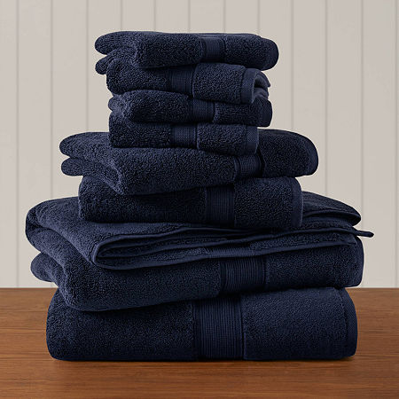 Madison Park Signature Luxury Zero Twist Cotton 8-Pc. Bath Towel Set - Dark Navy