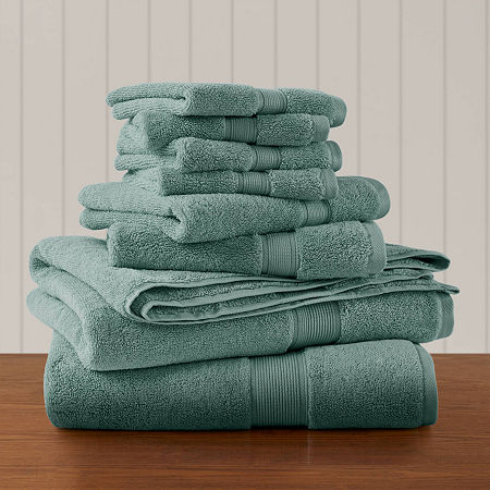 Madison Park Signature Luxury Zero Twist Cotton 8-Pc. Bath Towel Set - Dusty Green