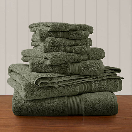 Madison Park Signature Luxury Zero Twist Cotton 8-Pc. Bath Towel Set - Olive Green