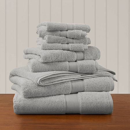 Madison Park Signature Luxury Zero Twist Cotton 8-Pc. Bath Towel Set - Silver