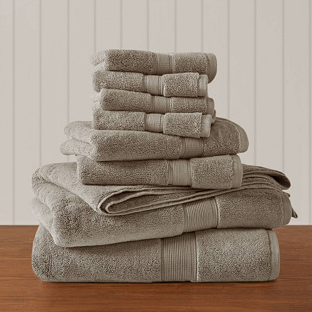 Madison Park Signature Luxury Zero Twist Cotton 8-Pc. Bath Towel Set - Taupe
