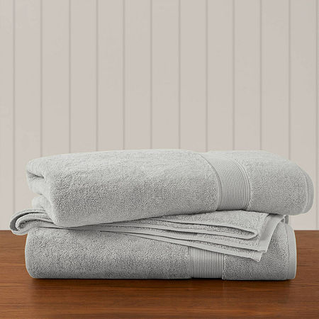 Madison Park Signature Luxury Zero Twist Cotton 2-Pc. Bath Sheet  34 x 68 - Silver