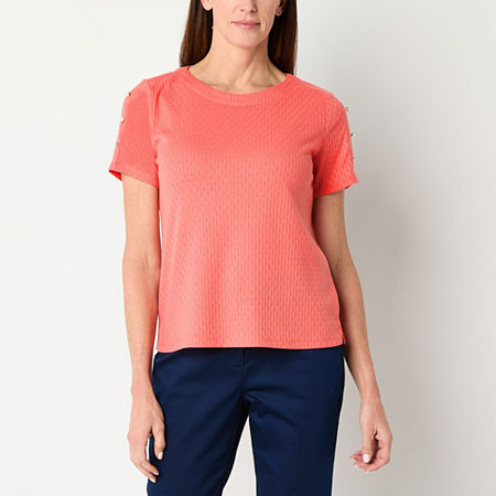Click here for Liz Claiborne Womens Round Neck Short Sleeve Blous... prices