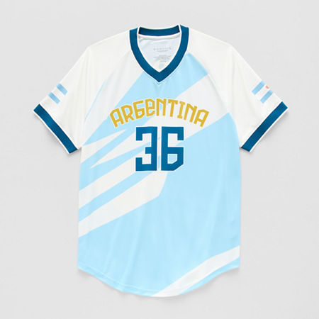 Click here for Mens Short Sleeve Argentina Jersey  X-large  Blue prices