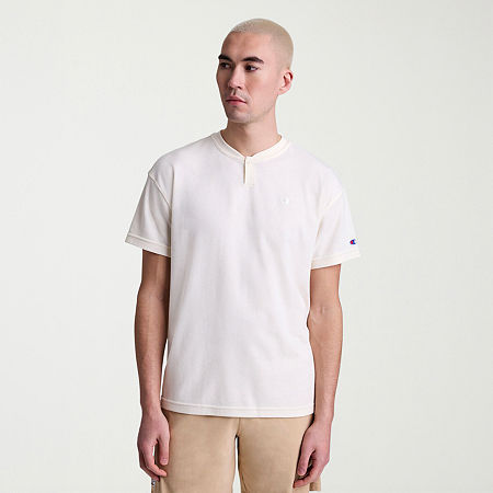 Textured Henley  Tonal Embroidered C Logo