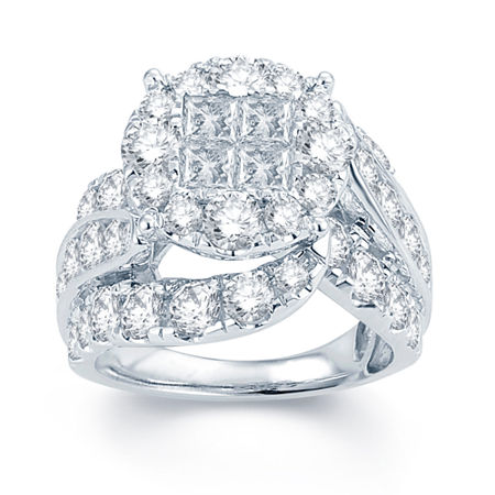 Click here for 5 CT.T.W. Natural Diamond Halo 14K White Gold Enga... prices