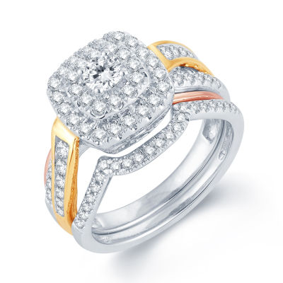 1 CT.T.W. Natural Diamond 14K Tri-Color Gold Engagement Ring - JCPenney