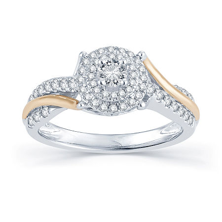 Click here for 1/2 CT.T.W. Natural Diamond 14K Two-Tone Gold Enga... prices