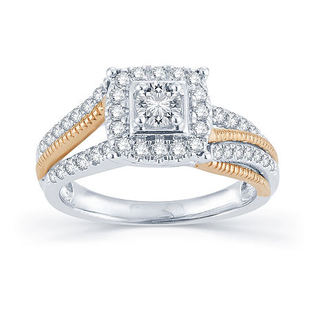 Click here for 3/4 CT.T.W. Natural Diamond 14K Two-Tone Gold Enga... prices