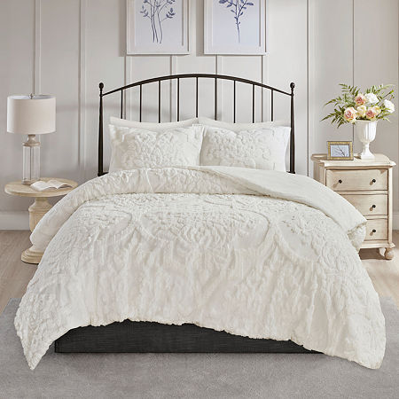 Madison Park Viola Damask 3-Pc. Comforter Set  Full/Queen - White