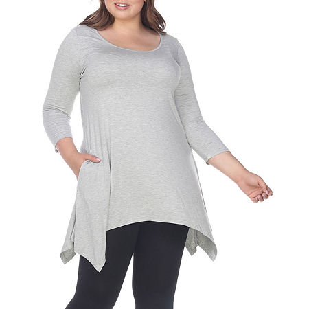 Click here for White Mark Plus Size Makayla Scoop Neck Tunic Top... prices