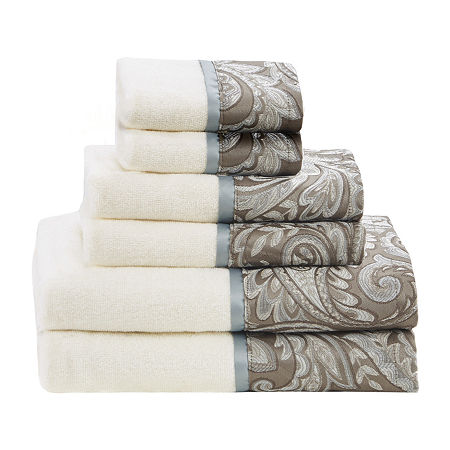Madison Park Aubrey 6-Pc Jacquard Bath Towel Set - Blue