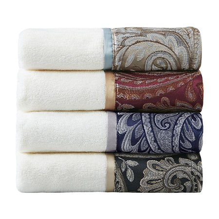 Madison Park Aubrey 6-Pc Jacquard Bath Towel Set - Burgundy