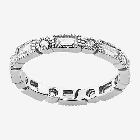 Click here for Womens Cubic Zirconia Sterling Silver Band  7  Sil... prices