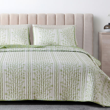 Click here for Linery Floral Striped Reversible Quilt Set  One Si... prices