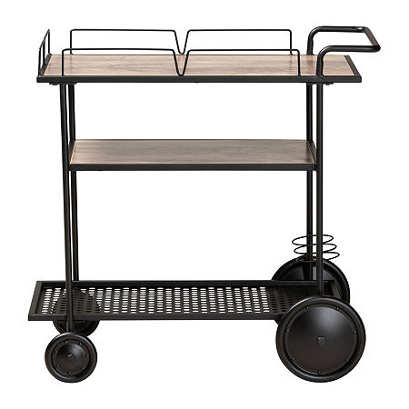 Click here for Huntley Wood-Top Serving Cart  One Size  Brown prices